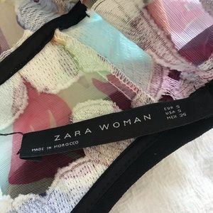 Zara | Tops | Zara Multicolor Collared Top | Poshmark
